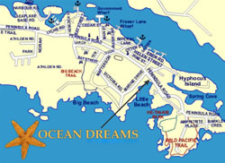Ucluelet, BC accomodations - Ocean Dreams Guest Suites contact page